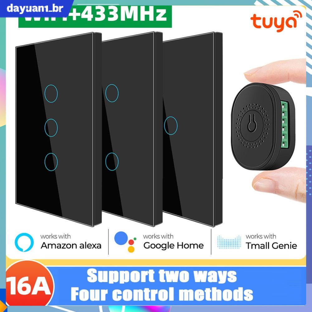 Tuya MINI Interruptor Inteligente 16A Wifi RF433 MHZ controle ...