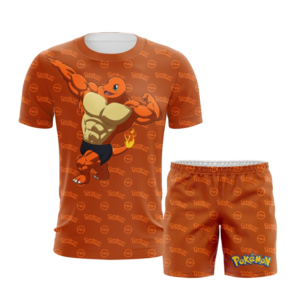 Kit Anime Pokemon Maromba Charmander (Camisa e Short Dry Fit) | Shopee ...