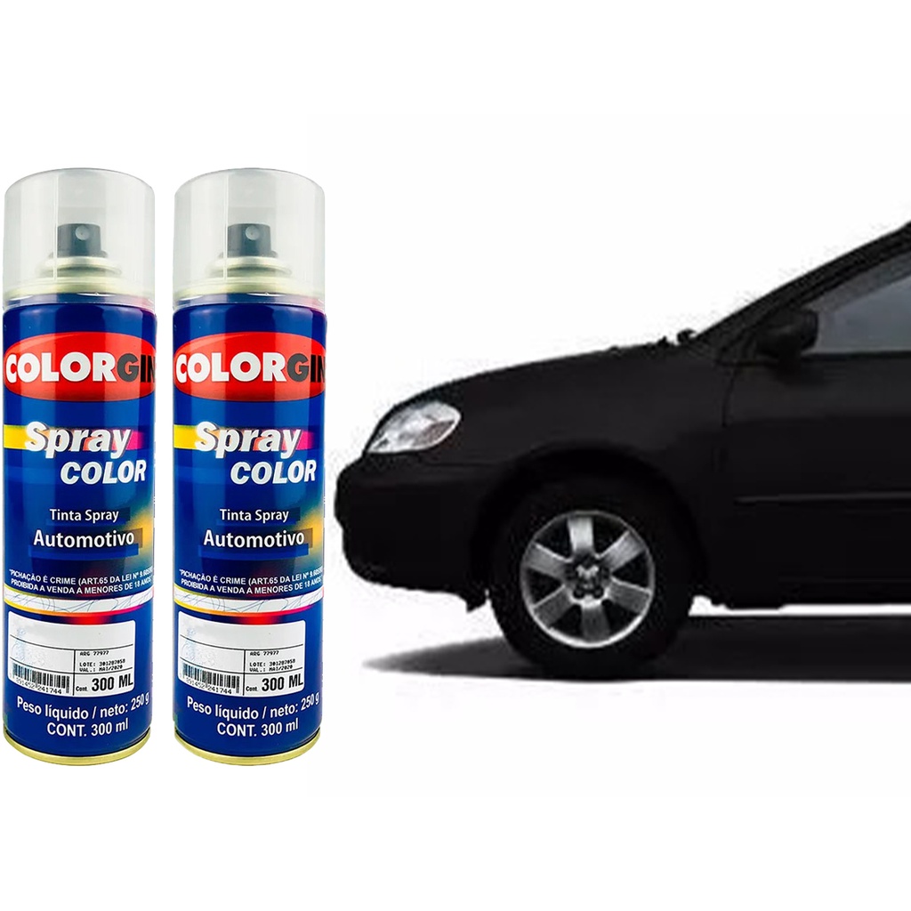 Tinta Spray Automotiva Preto Perola Met - 205 Toyota 300ml + Spray ...