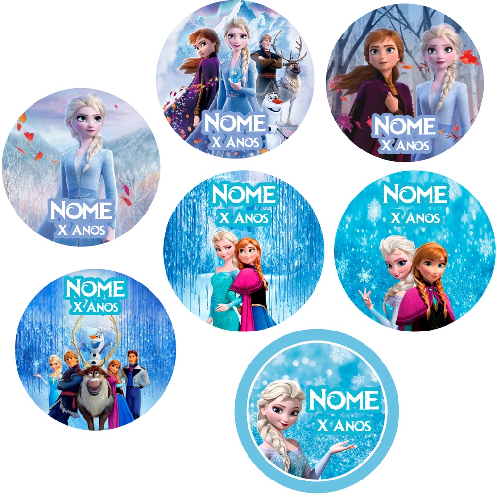 Adesivos Papel Fotográfico 4cm x 4cm Frozen Personalizado | Shopee Brasil