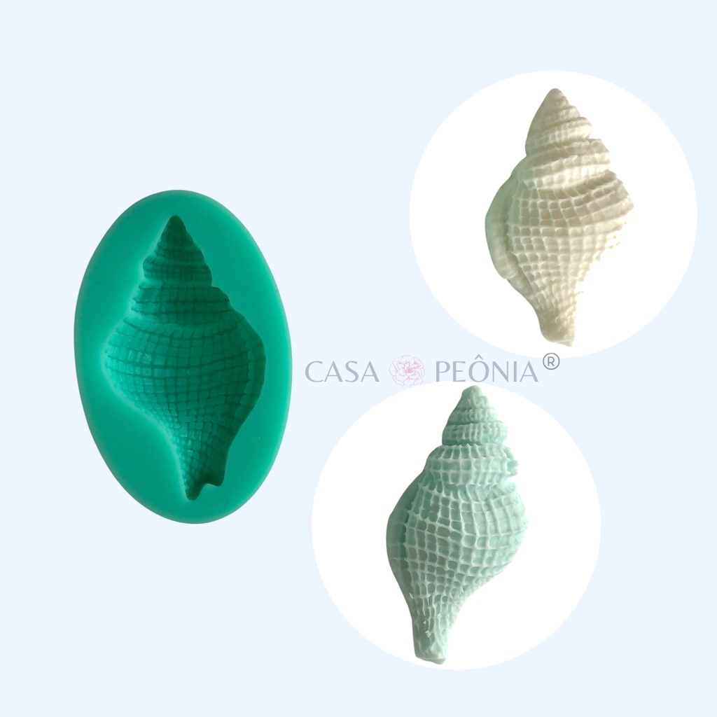 Molde de Silicone Buzio Concha Conchinha Fundo do Mar Praia Areia Pasta ...