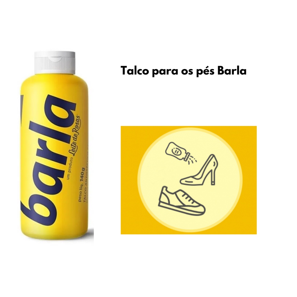 Talco Barla 140gr Ação desodorante e antisséptica combate Mau Odor do ...