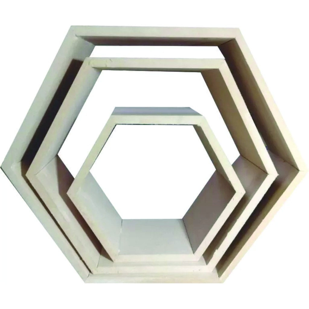 3 Nicho Hexagonal MDF com Fundo - P M G | Shopee Brasil