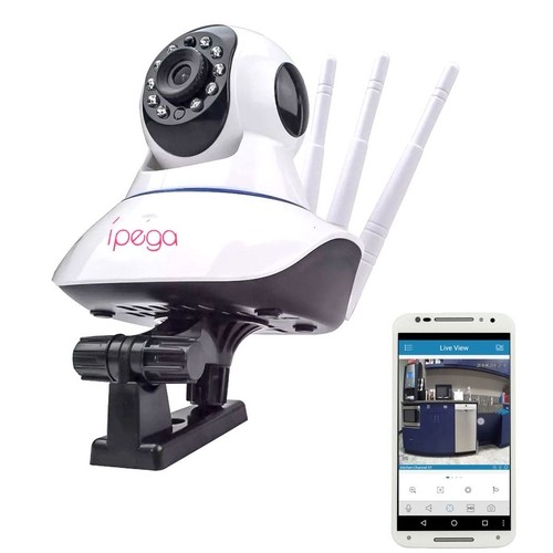 Câmera ip Wifi Kp-ca127 Ípega Hd 720p Visão Noturna 3 Antenas APP ...