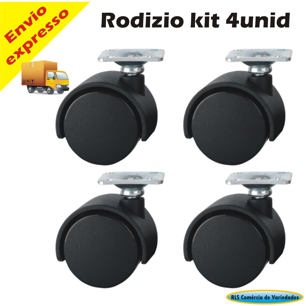 Rodizio Roda Rodinha 30mm C/chapa Giratório P/cadeira, Rack, Gaveteiro ...