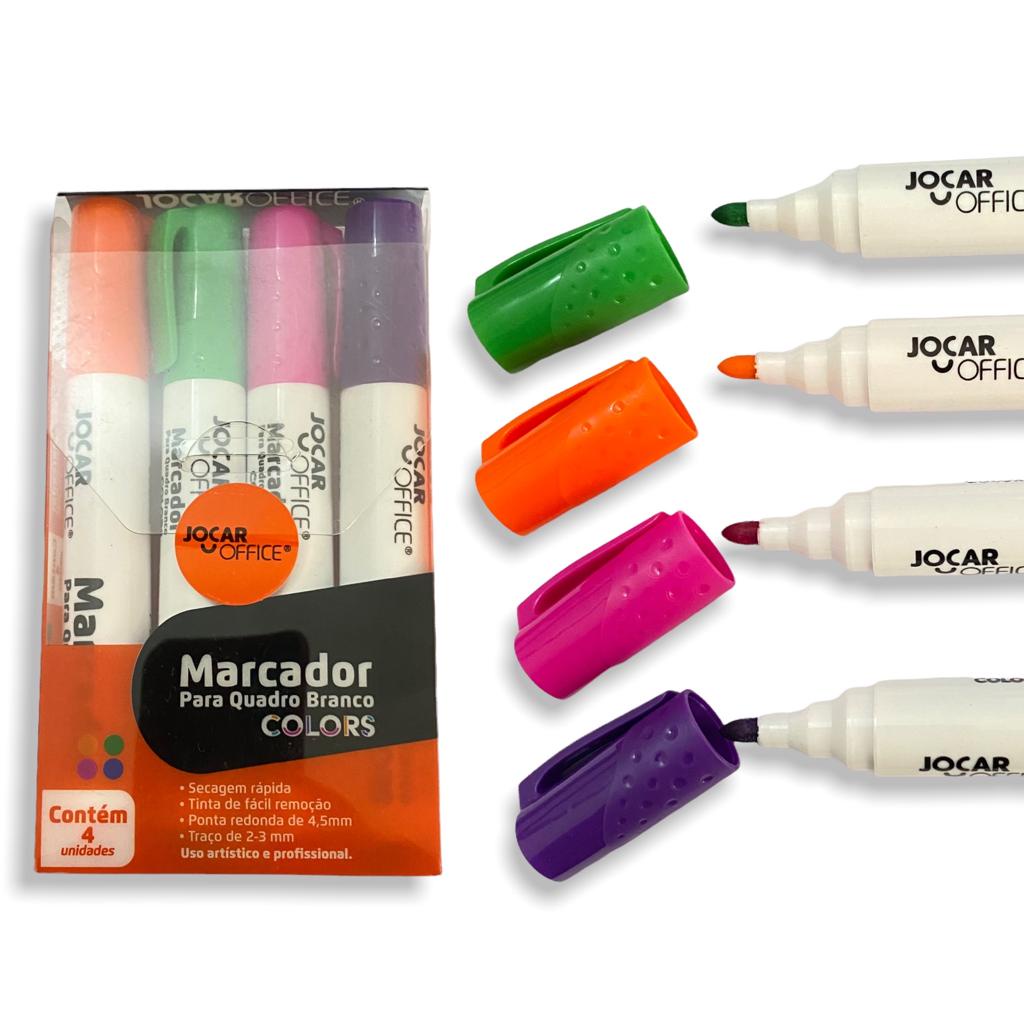 Marcador de Quadro-Branco Colors Jocar Office - C/4 Unidades | Shopee ...