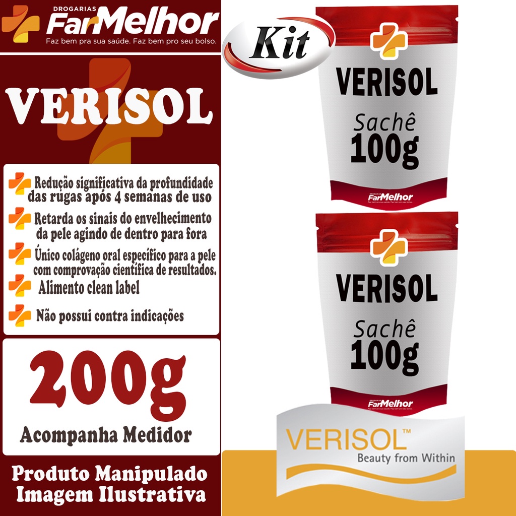 Verisol (Gelita) Sachê 100g Kit 2 Unidades Peptídeos Bioativos De ...