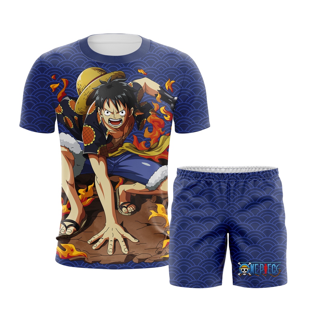 Kit Anime One Piece Luffy Kimono (Camisa e Short Dry Fit) | Shopee Brasil