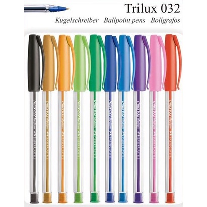 Kit 2 Caneta Esferográfica Colorida FABER-CASTELL Trilux 032 Ponta 1.0 ...