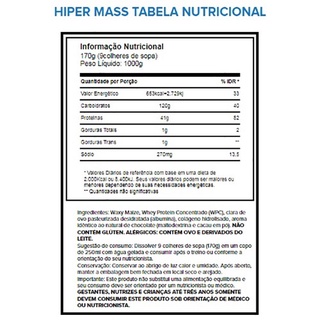Hiper Mass 1kg Sabor Chocolate - Growth Supplements | Shopee Brasil
