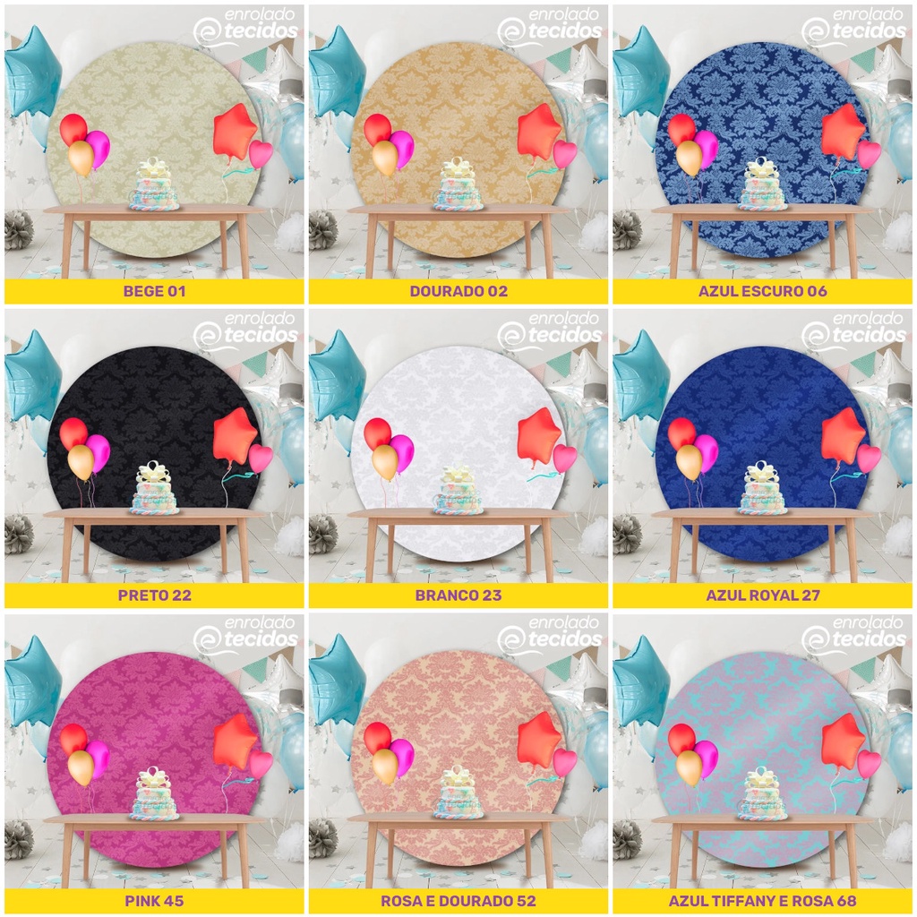 Capa Para Painel Redondo Em Tecido Jacquard Medalhão 1,8m | Shopee Brasil