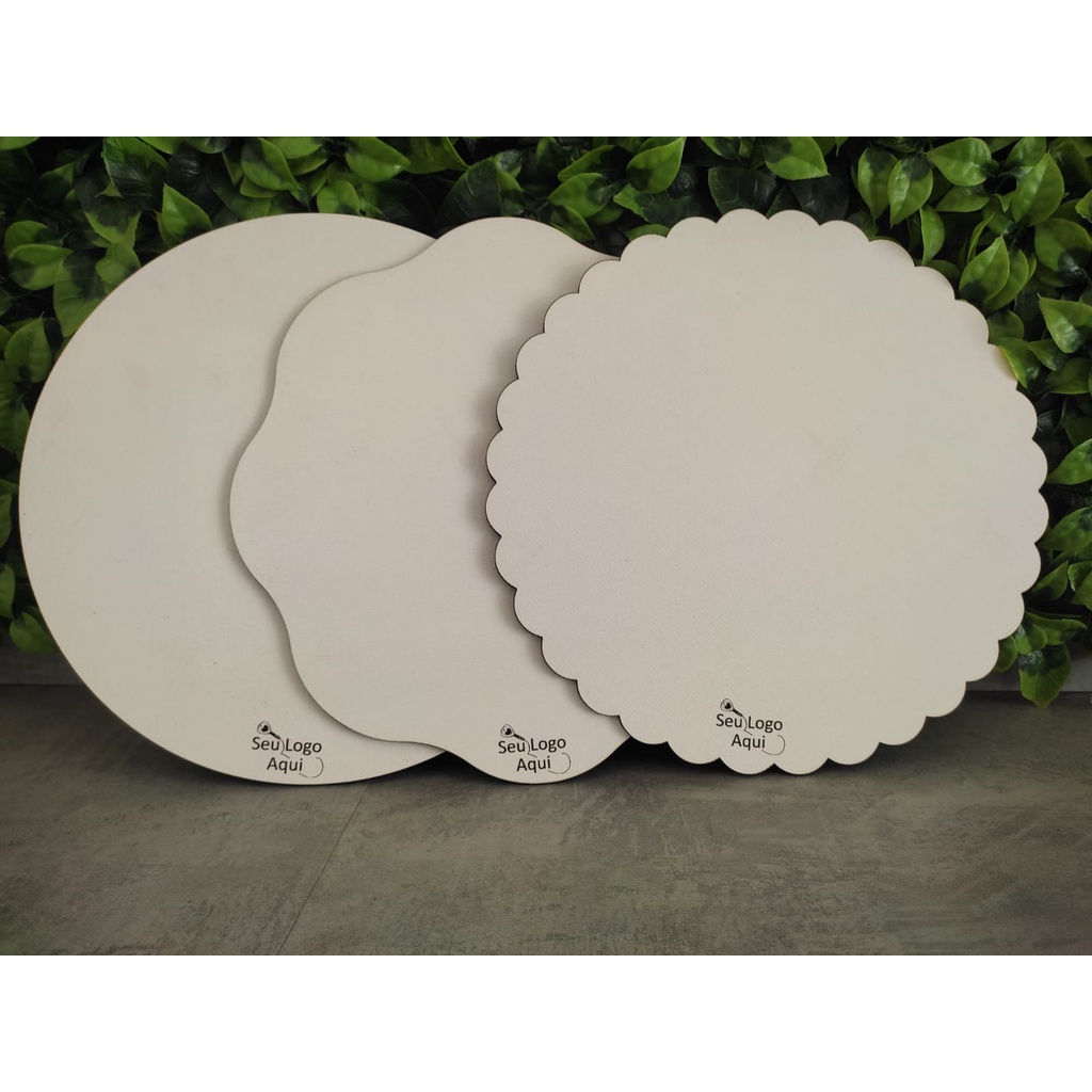 Kit 5 Cake Board Personalizado com logo em MDF branco 3mm para ...