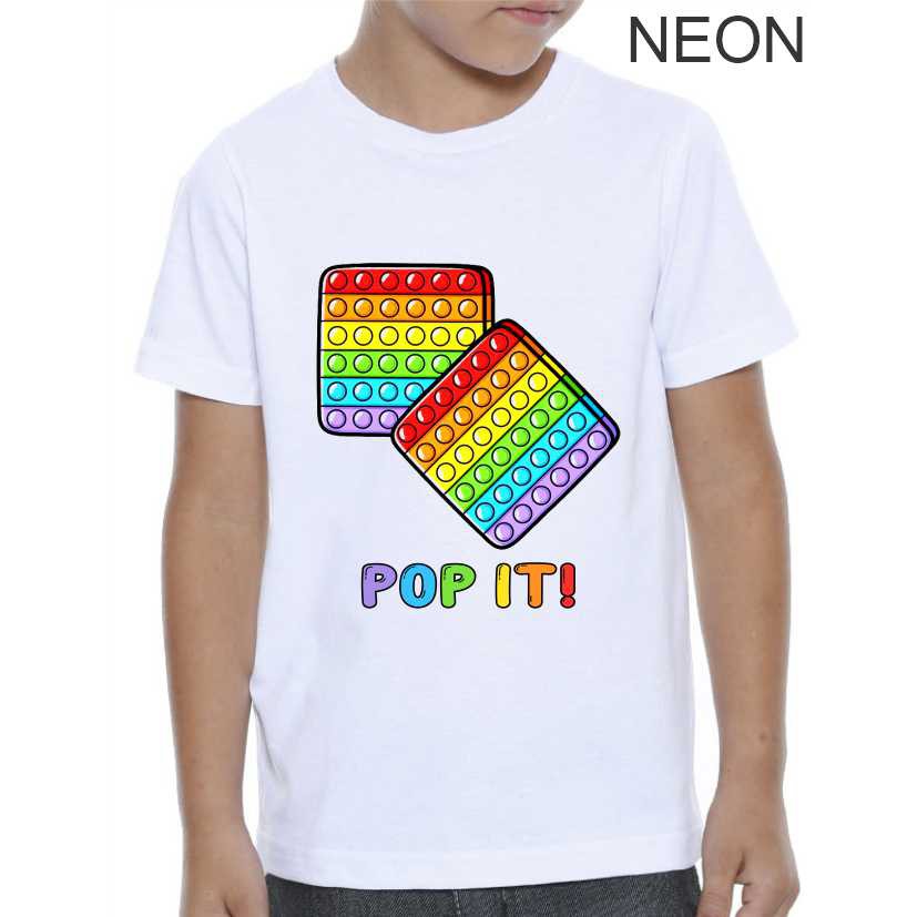 camiseta Pop It Neon brilha na Luz Negra | Shopee Brasil