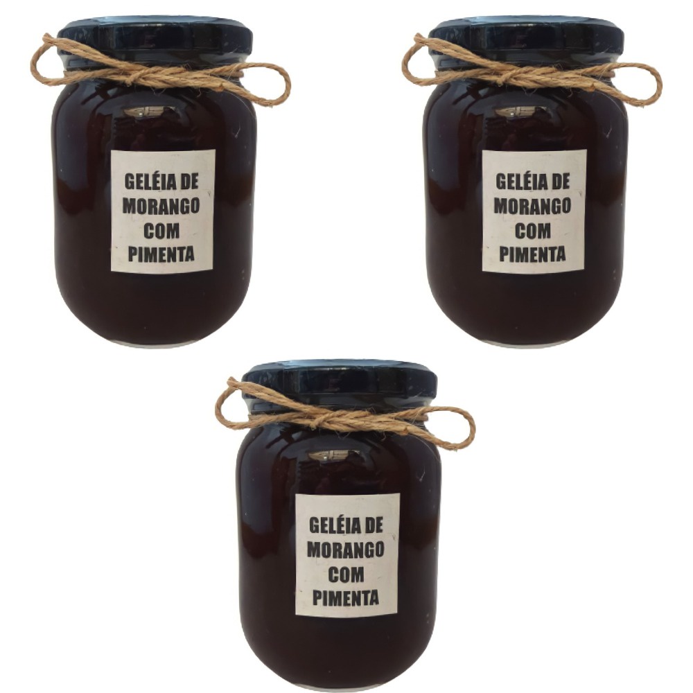 Kit com 3 Geleia Extra de Morango com Pimenta - 320g - Fazenda ...