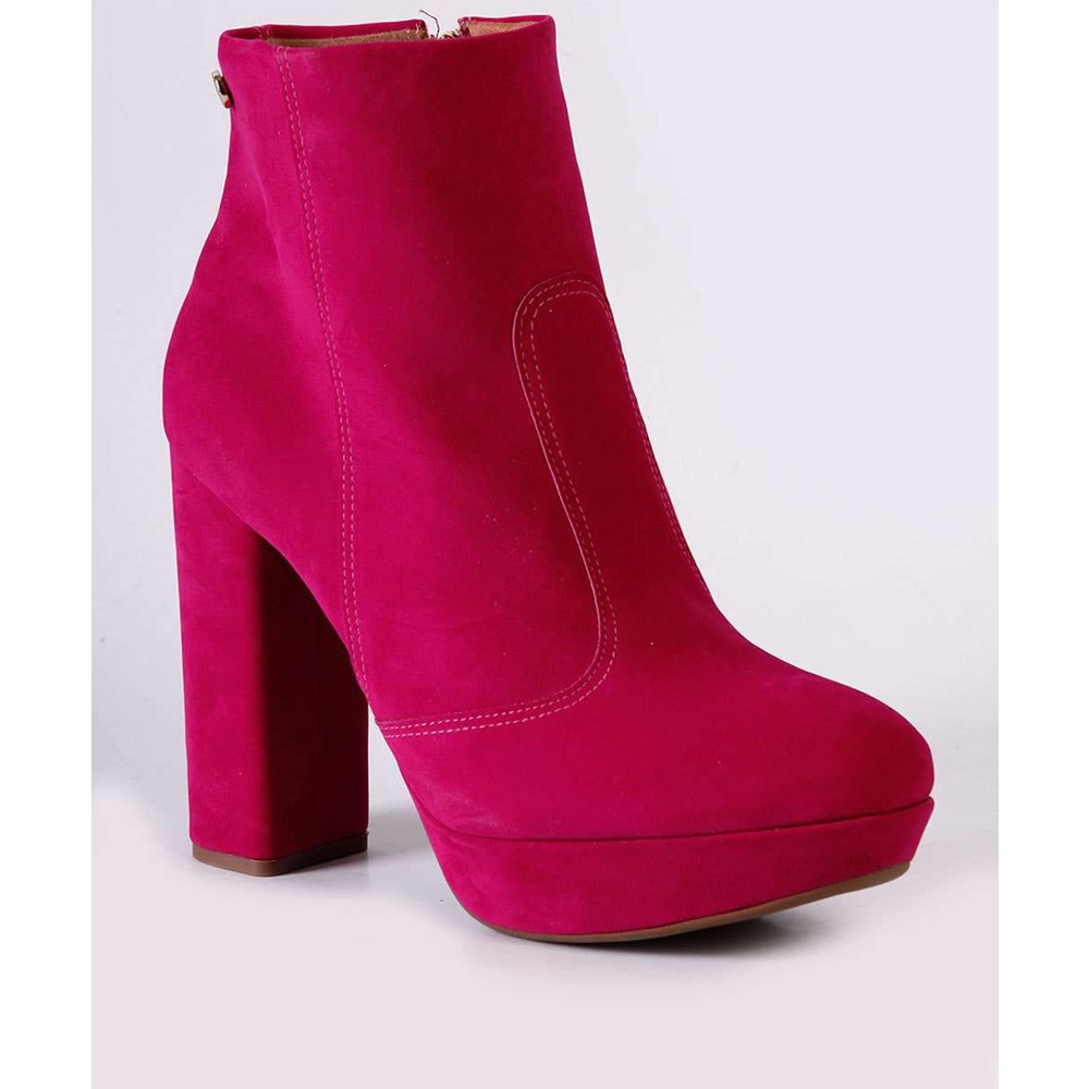Bota Feminina Cano Curto Salto Alto Vizzano Rosa | Shopee Brasil
