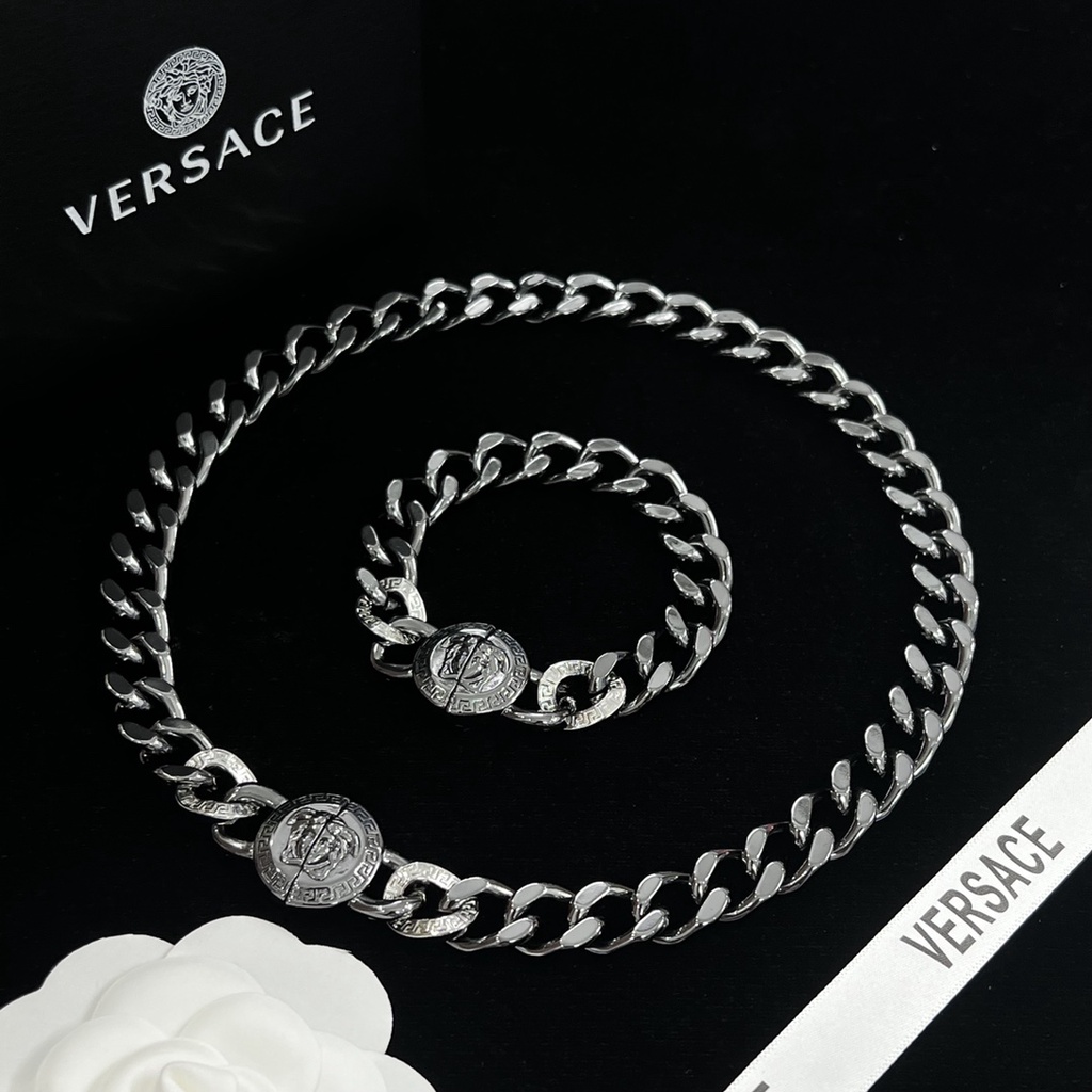 Pulseira De Colar De Versace Preta Da Moda | Shopee Brasil