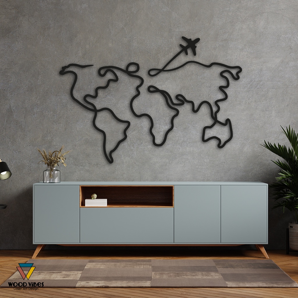 Painel Mapa Mundi Decorativo Para Parede Mdf | Shopee Brasil
