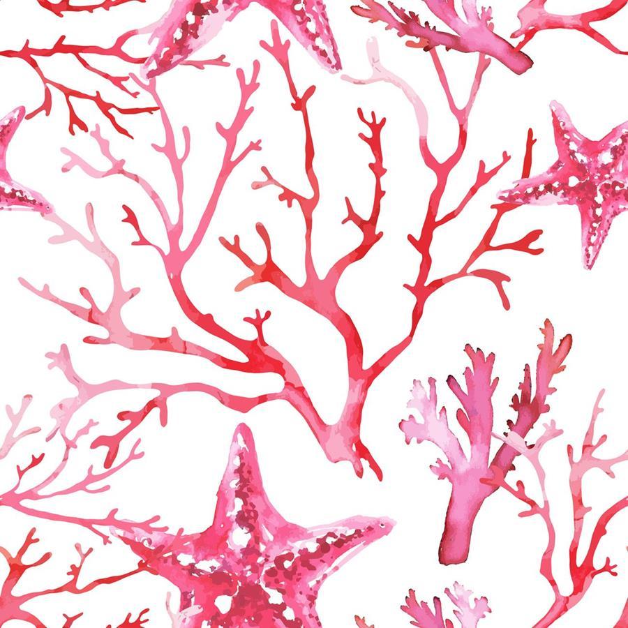 Papel de Parede Adesivo Estrela-do-mar e Algas N06009 Rolo de 0,58x3,00 ...