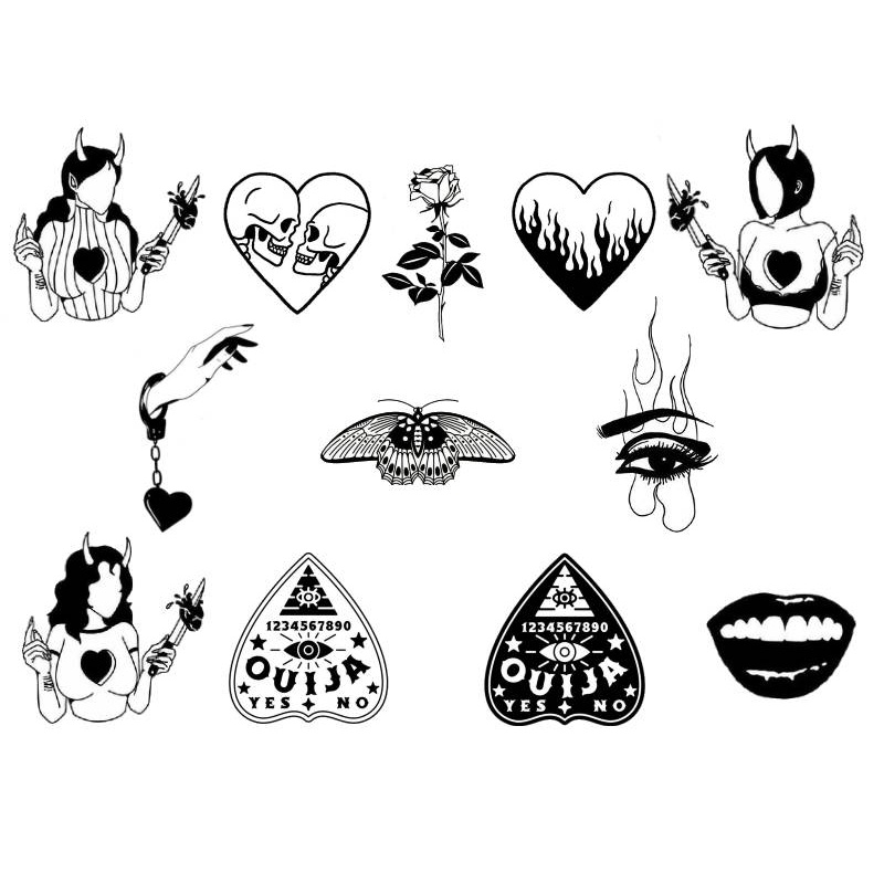 12 Apliques Goth Subculture Dark Patches Aesthetics Oija Termocolantes ...