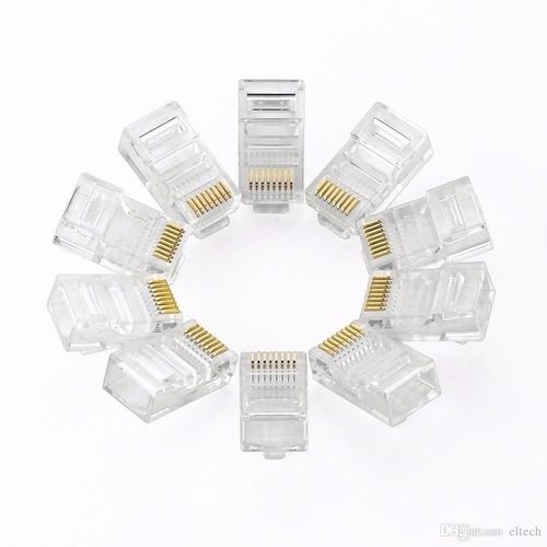 Conector RJ45 Pacote 25 Unidades Cat5e Plug para Cabo de Rede RJ-45 e ...