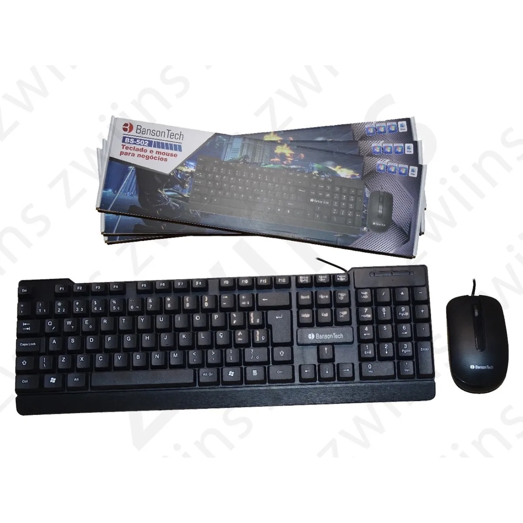 Kit Teclado E Mouse com Fio Banson tech Bs-502 Abnt2 | Shopee Brasil