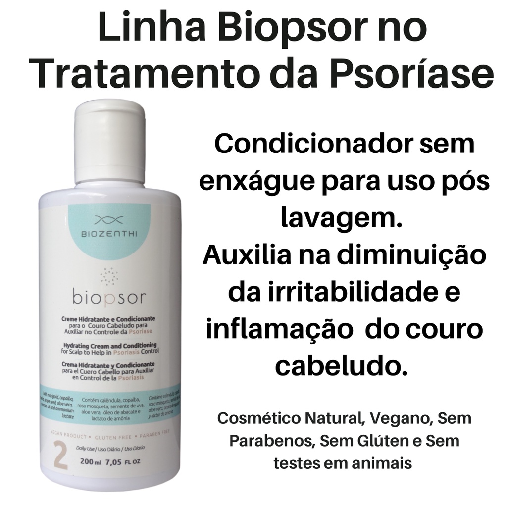 Biopsor Tratamento da Psoríase Condicionador 200ml - Diminui a ...