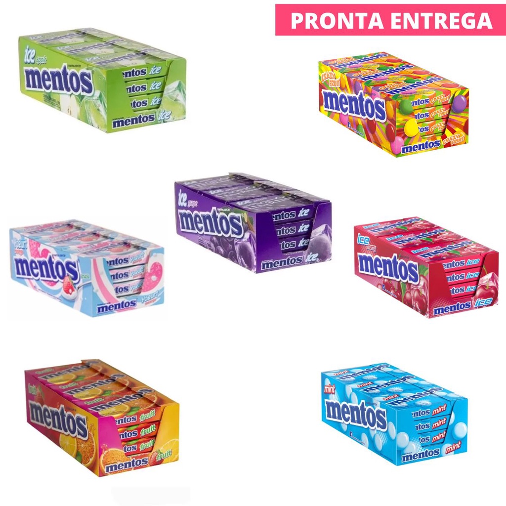 Bala Mentos Sabores Diversos Slim Box cx c/ 12 unidades | Shopee Brasil