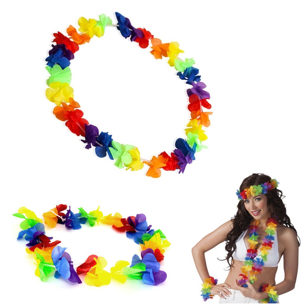 Colar Havaiano Tecido | Festa Tropical | Luau | Fantasia Carnaval ...