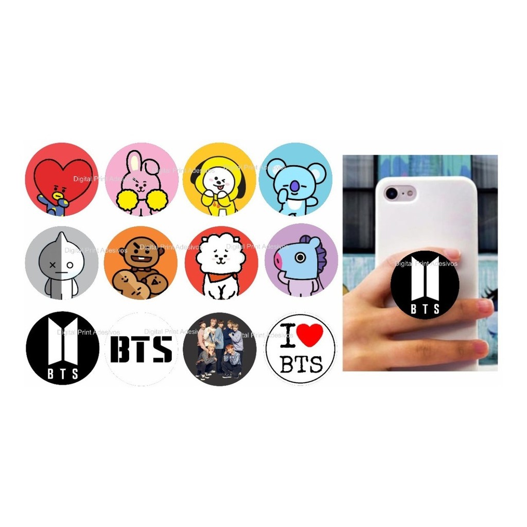 Adesivos Em Vinil Para Personalizar Popsocket Kpop Bts 12u | Shopee Brasil