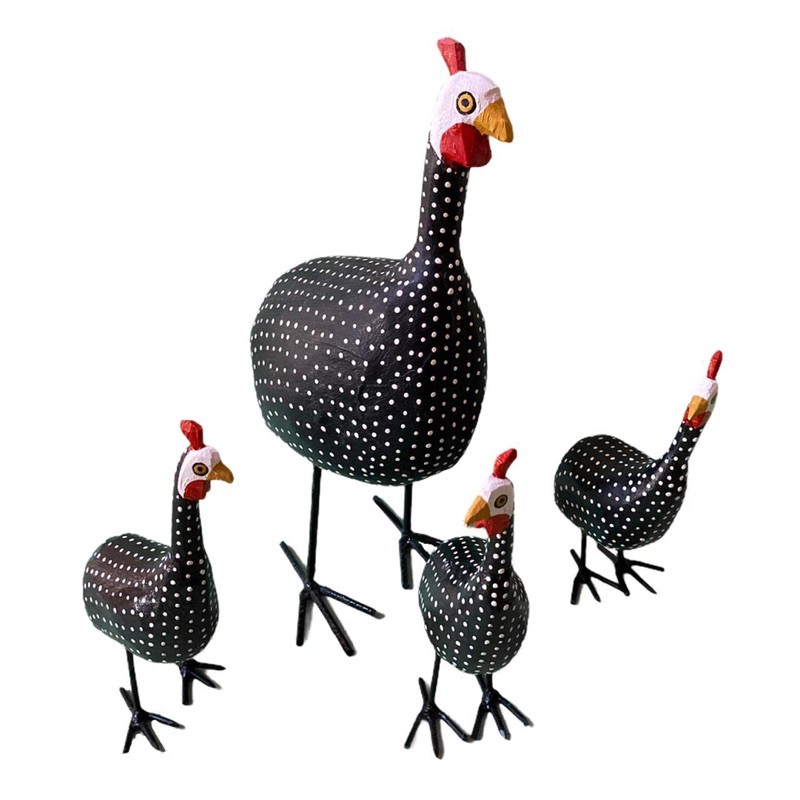 Galinha D’angola dangola Família Tô Fraco Artesanal-Madeira/ferro ...