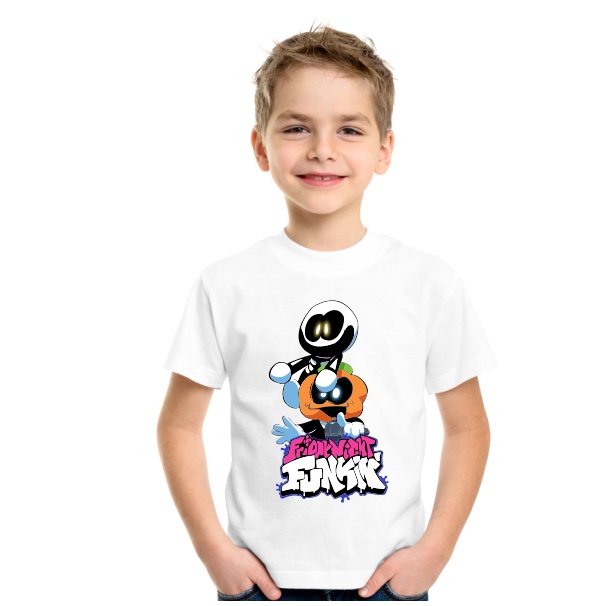 Camisa Friday Night Funkin Skid E Pump Camiseta Branca infantil juvenil ...