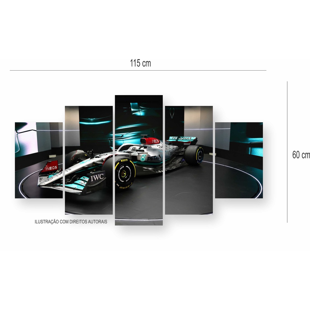 Quadros MDF 6 mm Hamilton Carro F1 Mercedes preta 2022 | Shopee Brasil