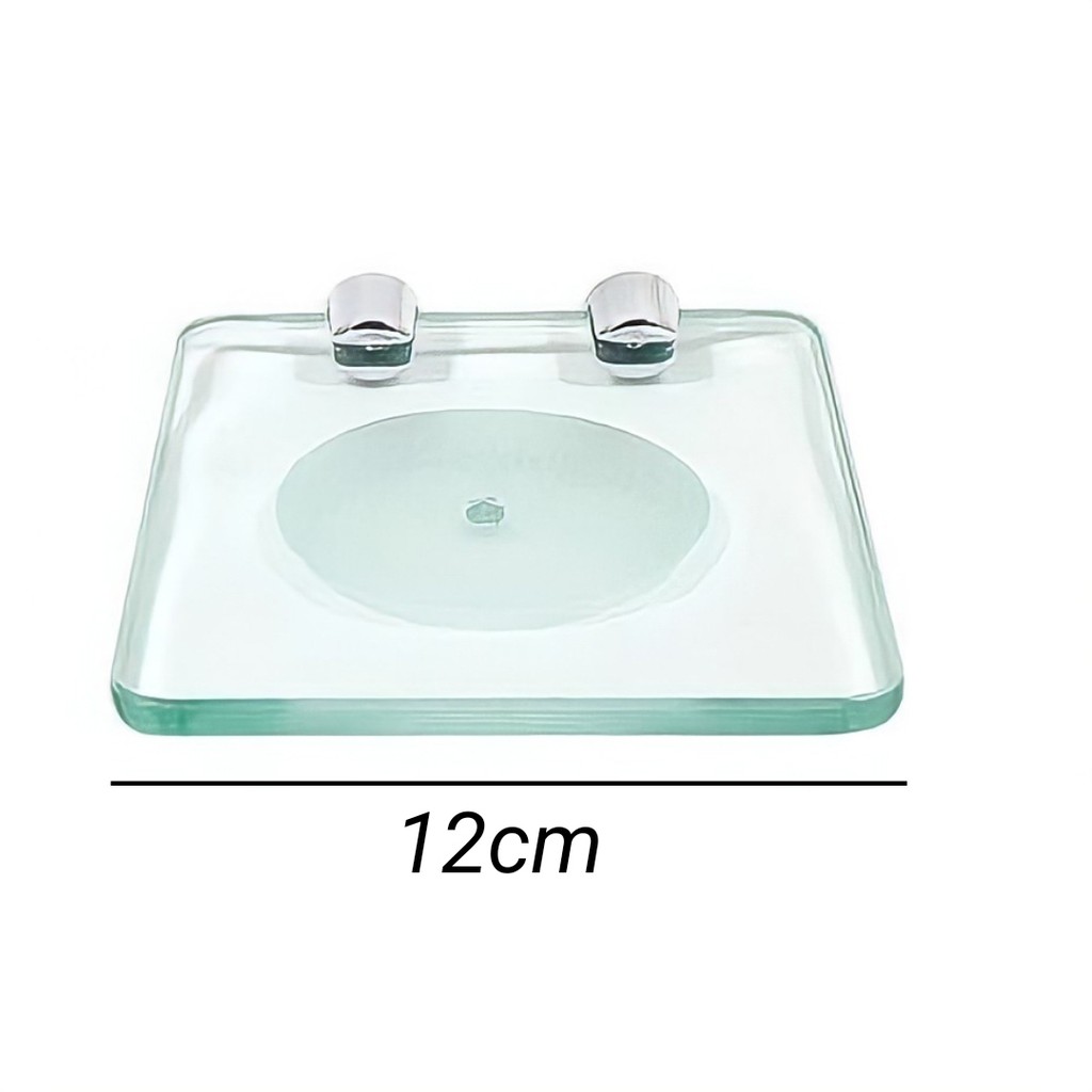 Saboneteira de parede modelo Luxo vidro quadrado INCOLOR 8mm | Shopee ...