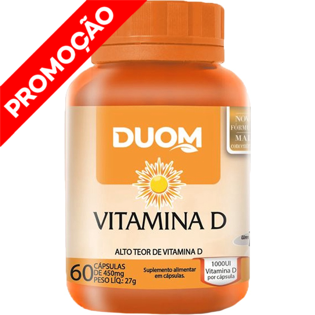 Vitamina D3 - 60 Cápsulas 450mg - Duom | Shopee Brasil