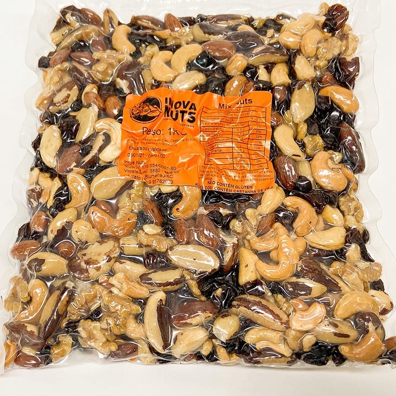 Mix de Nuts 1KG - Castanha Caju, Amêndoa, Castanha Pará, Noz, Uva Passa (NÃO CONTEM AMENDOIM ...