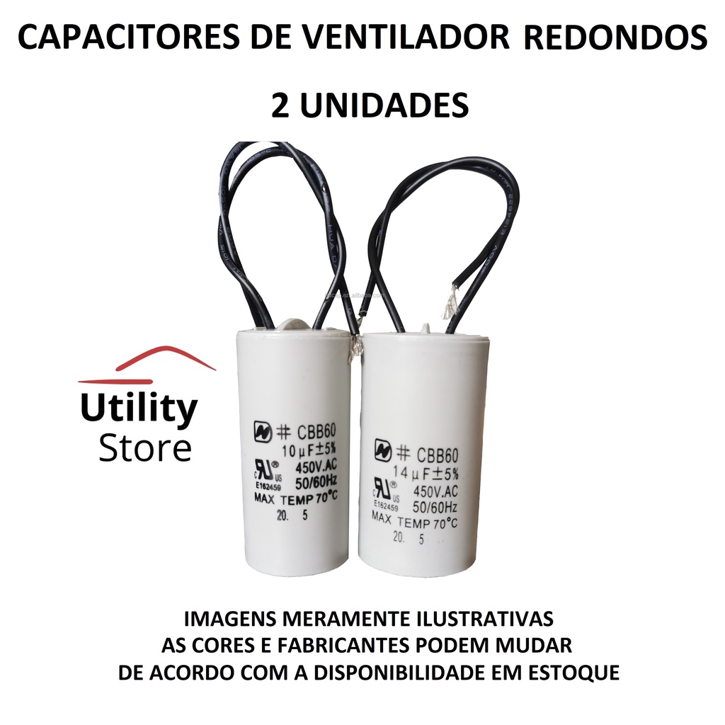 CAPACITOR REDONDO PARA VENTILADOR 35,0 uF KIT C/02 UNID. | Shopee Brasil