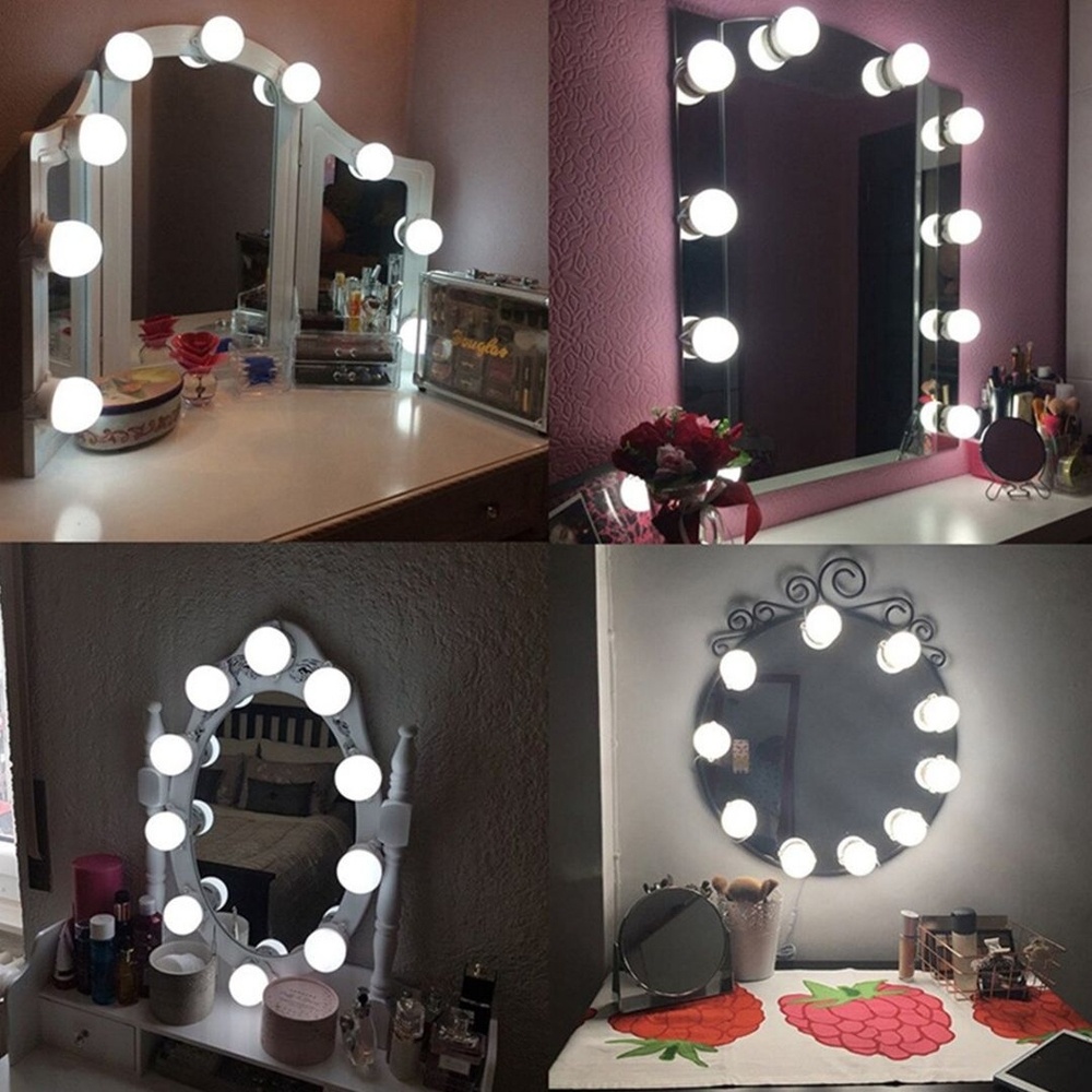 kit led luminaria parede Kit 10 Lâmpadas Led Luzes De Espelho Para Maquiagem Camarim Usb Com ...