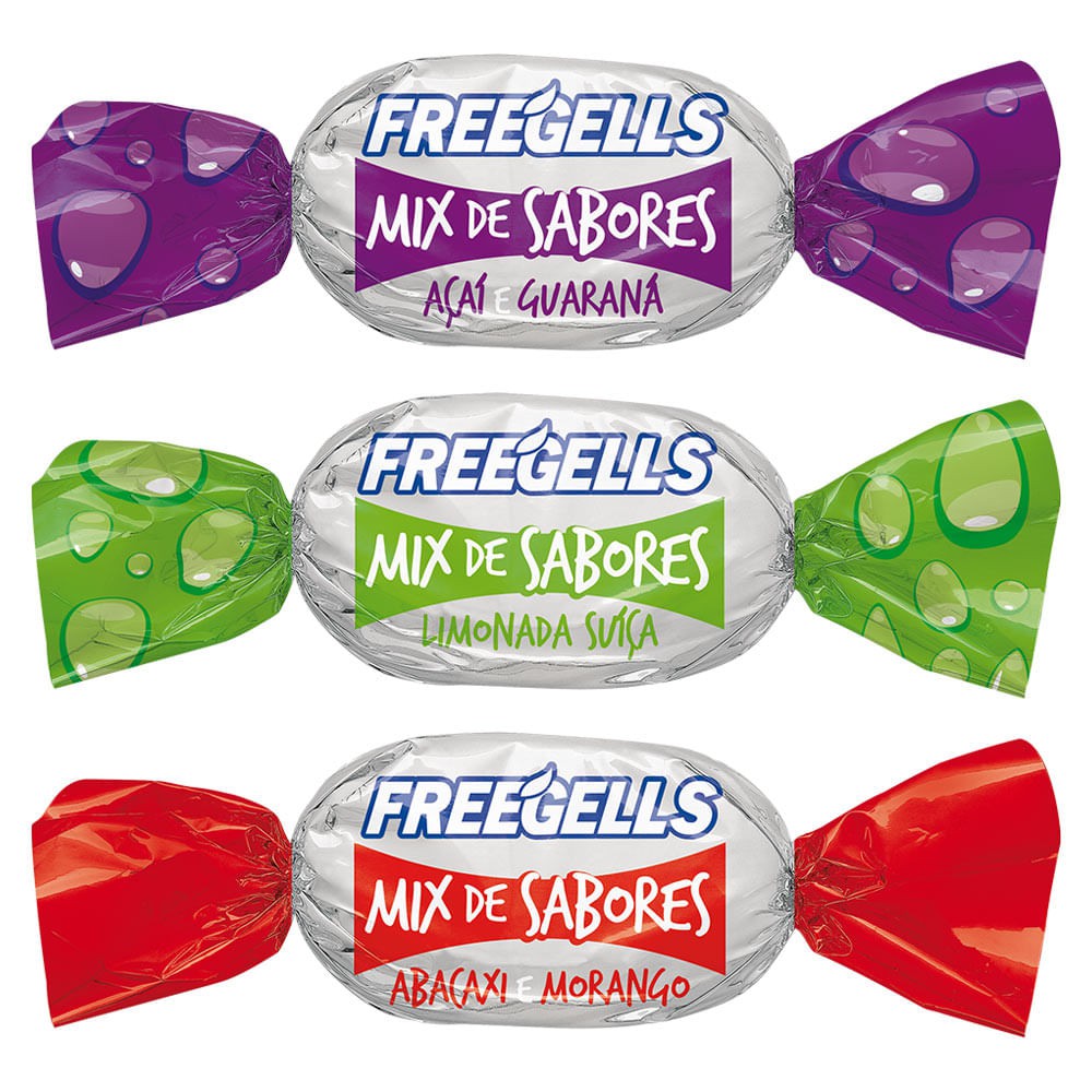 Bala Mix de Sabores Azul Refrescante Freegells 20 unidades | Shopee Brasil