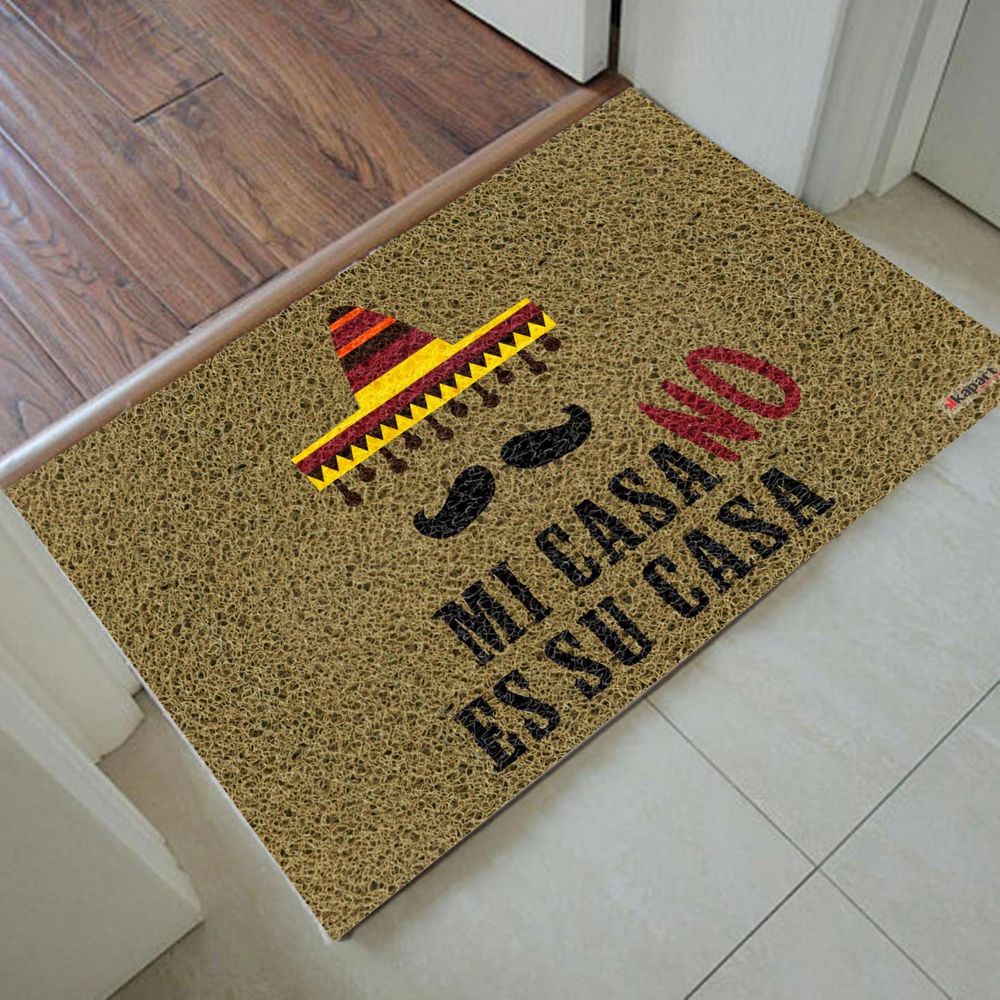 Tapete Para Porta de Apartamento Mi Casa No Es Su Casa 60x40 cm ...