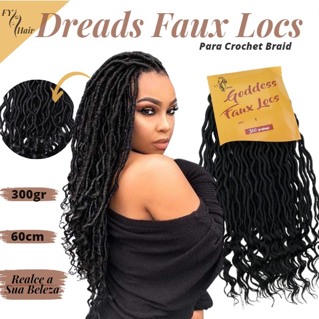 Cabelo Goddess Faux Locs 300gr Crochet Braid | Shopee Brasil