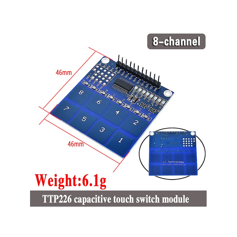 Teclado Touch Capacitivo 8 Teclas Ttp226 Arduino Pic | Shopee Brasil