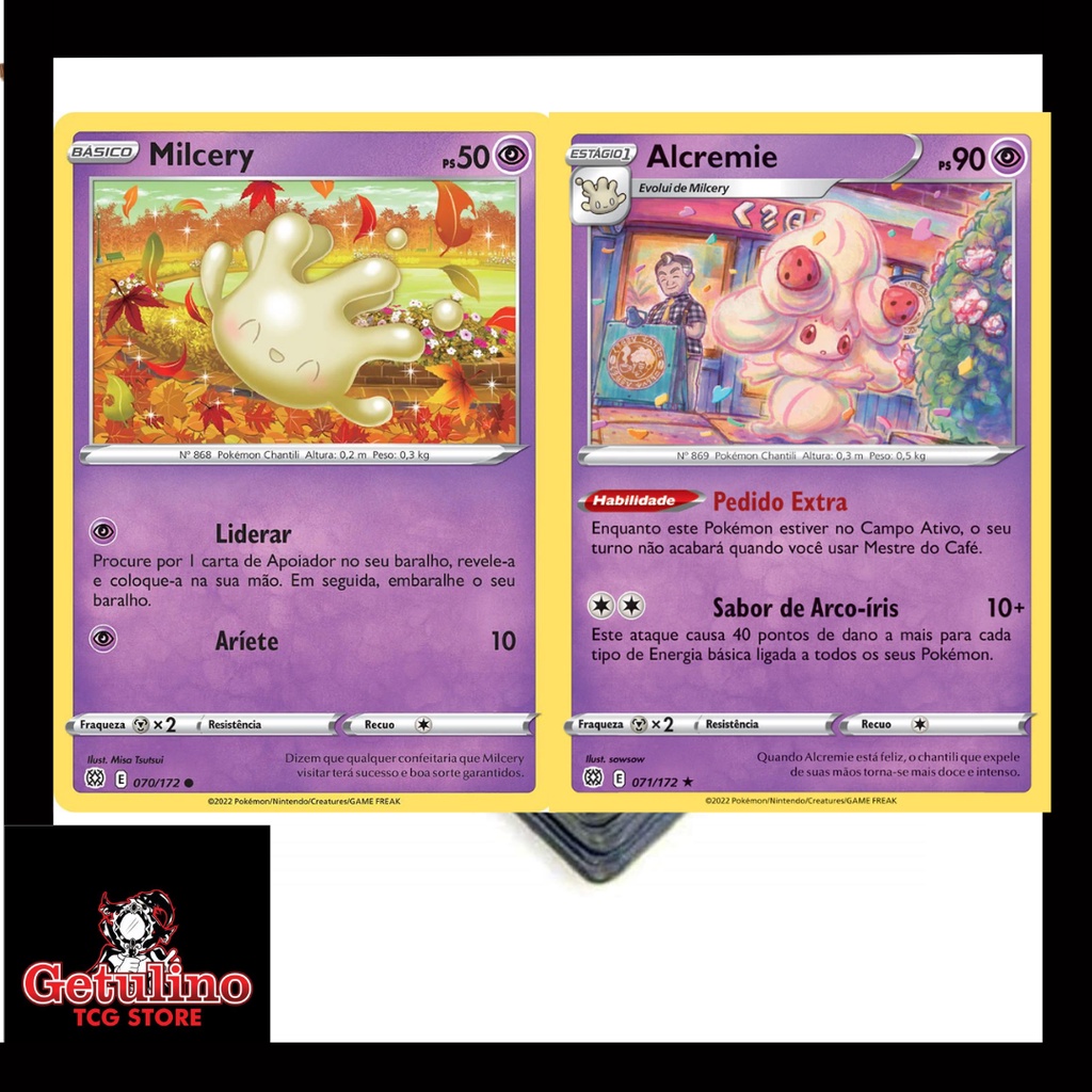 Pokémon Combo Carta original Milcery e Alcremie | Shopee Brasil