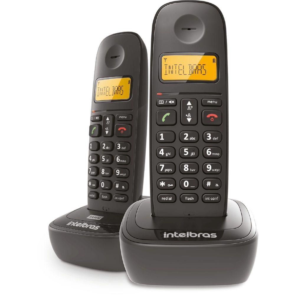 Telefone Sem Fio Intelbras TS2512 ID Preto Com Ramal Identificador de ...