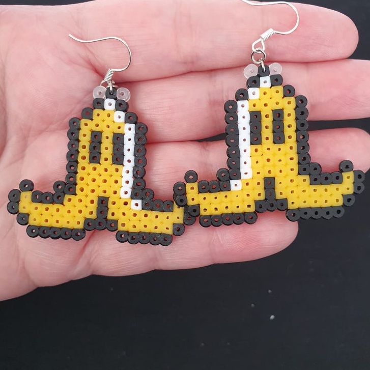 Par de brincos banana em pixel art | Super Mario Bros | Shopee Brasil