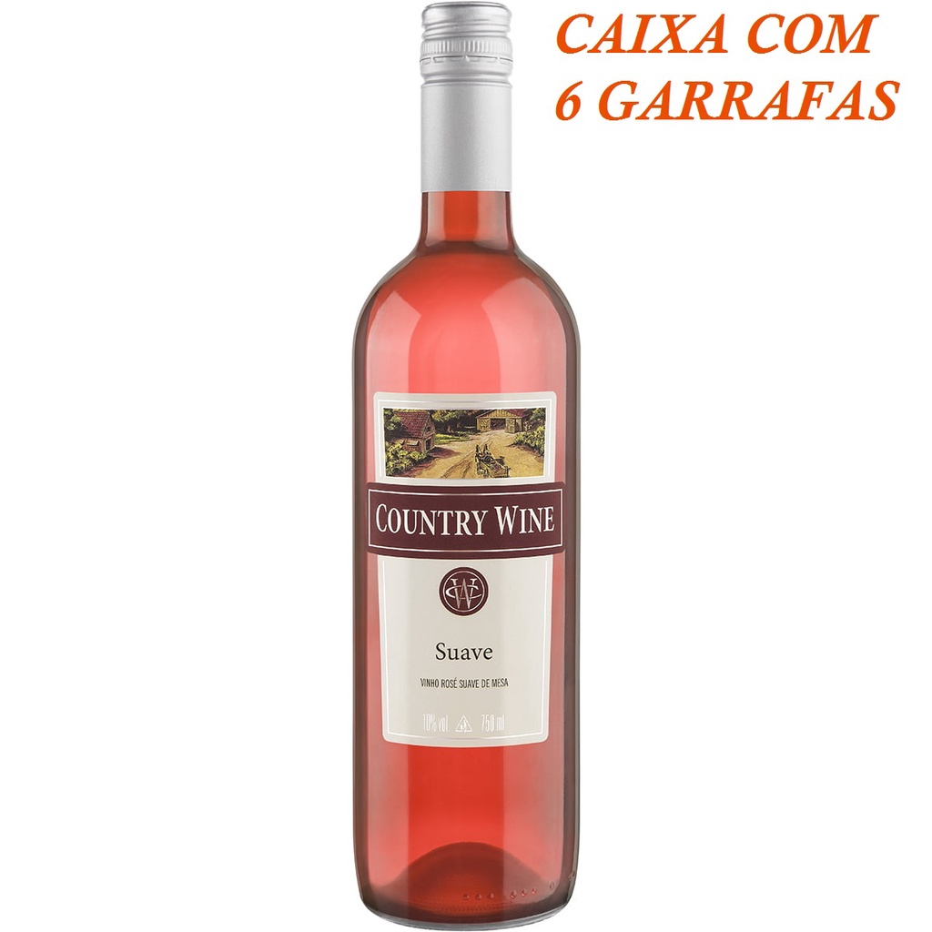 Pack 6 Vinho Rose Suave Country Wine Aurora Serra Gaúcha 750 ml ...