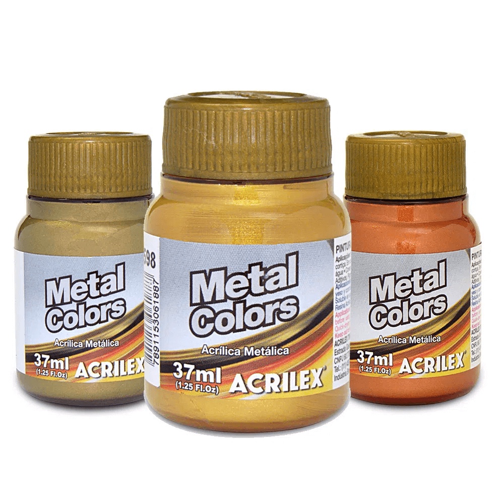 Tinta Metal Colors Acrilex 37ml | Shopee Brasil