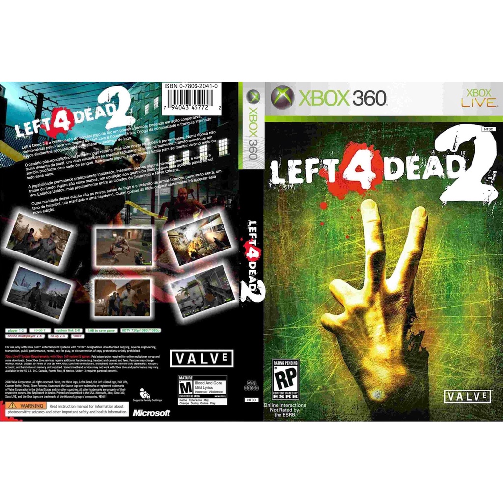 Left 4 dead 2 P XBOX360 LTU LT JTAG RGH Shopee Brasil