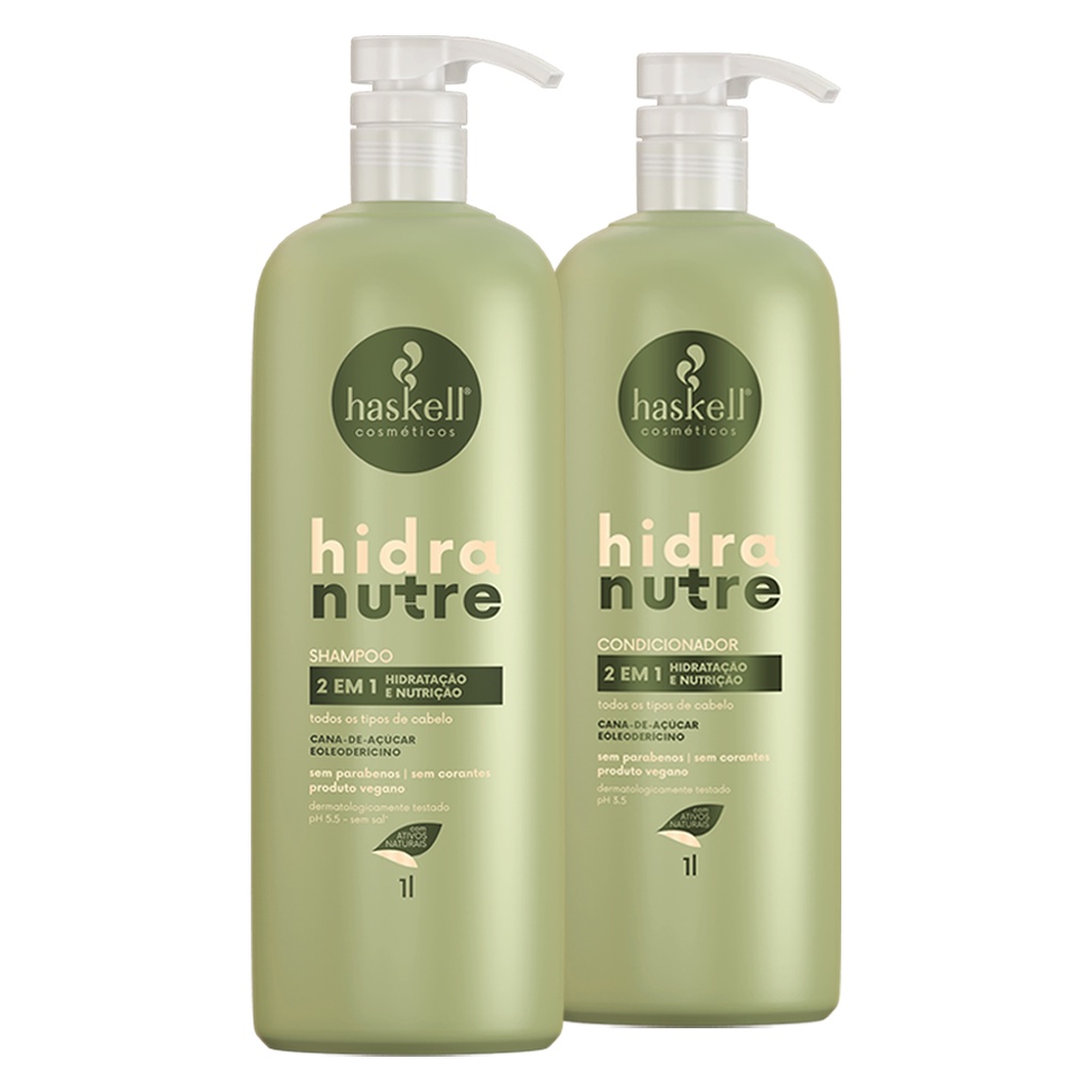 Kit Haskell Hidranutre Shampoo e Condicionador 1L | Shopee Brasil
