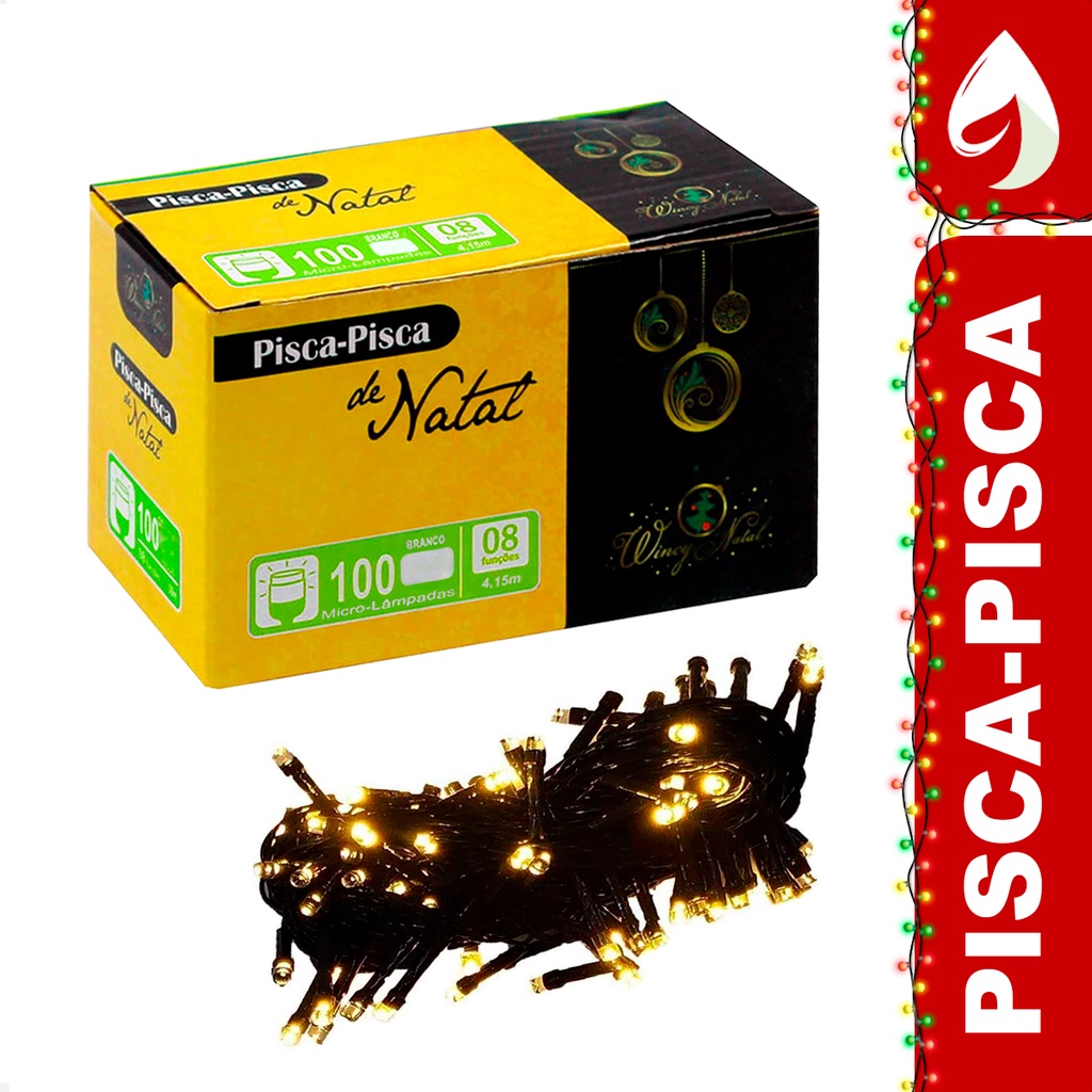 Pisca Pisca de Natal 08 Funções 100 Lâmpadas | Shopee Brasil