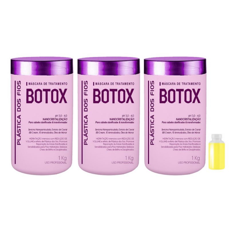 3 Botox Plástica Dos Fios + Ampola 10ml | Shopee Brasil